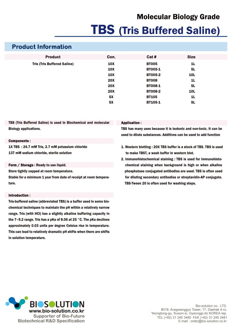 [BT005] 10X TBS Buffer – Fast & Reliable – One-Day Service for All ...